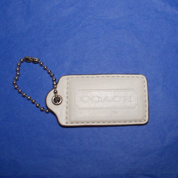 Coach | Bags | Coach White Off Leather Hang Tag 3 With Silver Toned ...